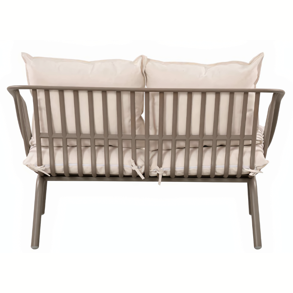 Buy Owen Light Grey Modern Outdoor 2-Seater Sofa with Cream Cushion in ...