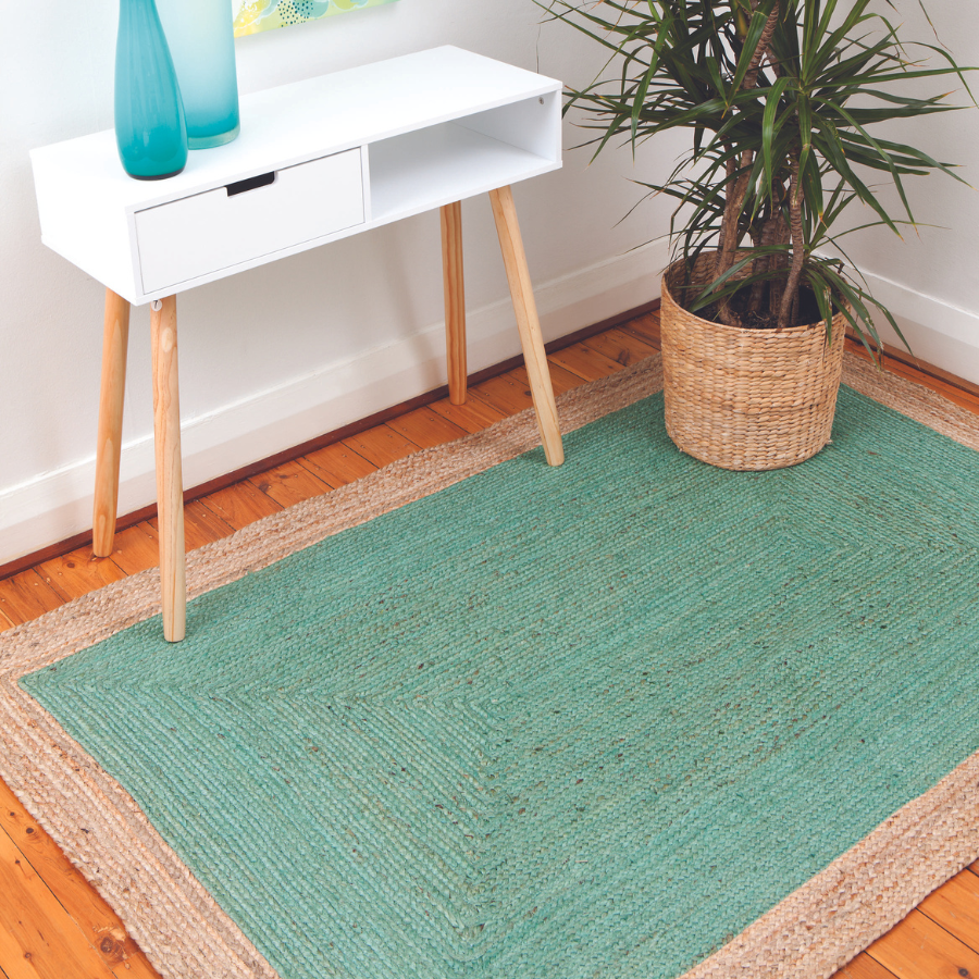 Buy Phoenix Sea Green Jute Rug Online in Australia - Fab Habitat